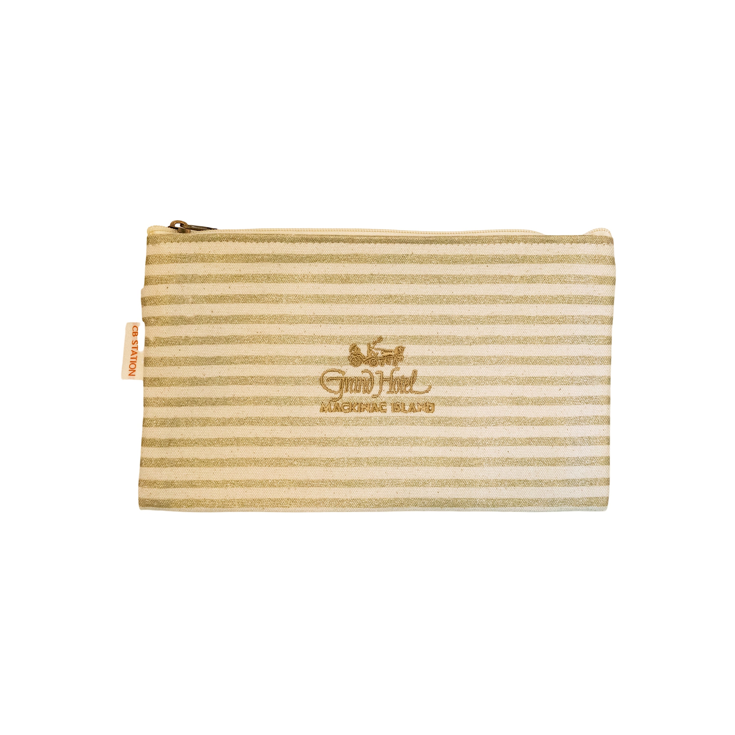 Canvas Clutch Gold Stripe - Grand Hotel Logo